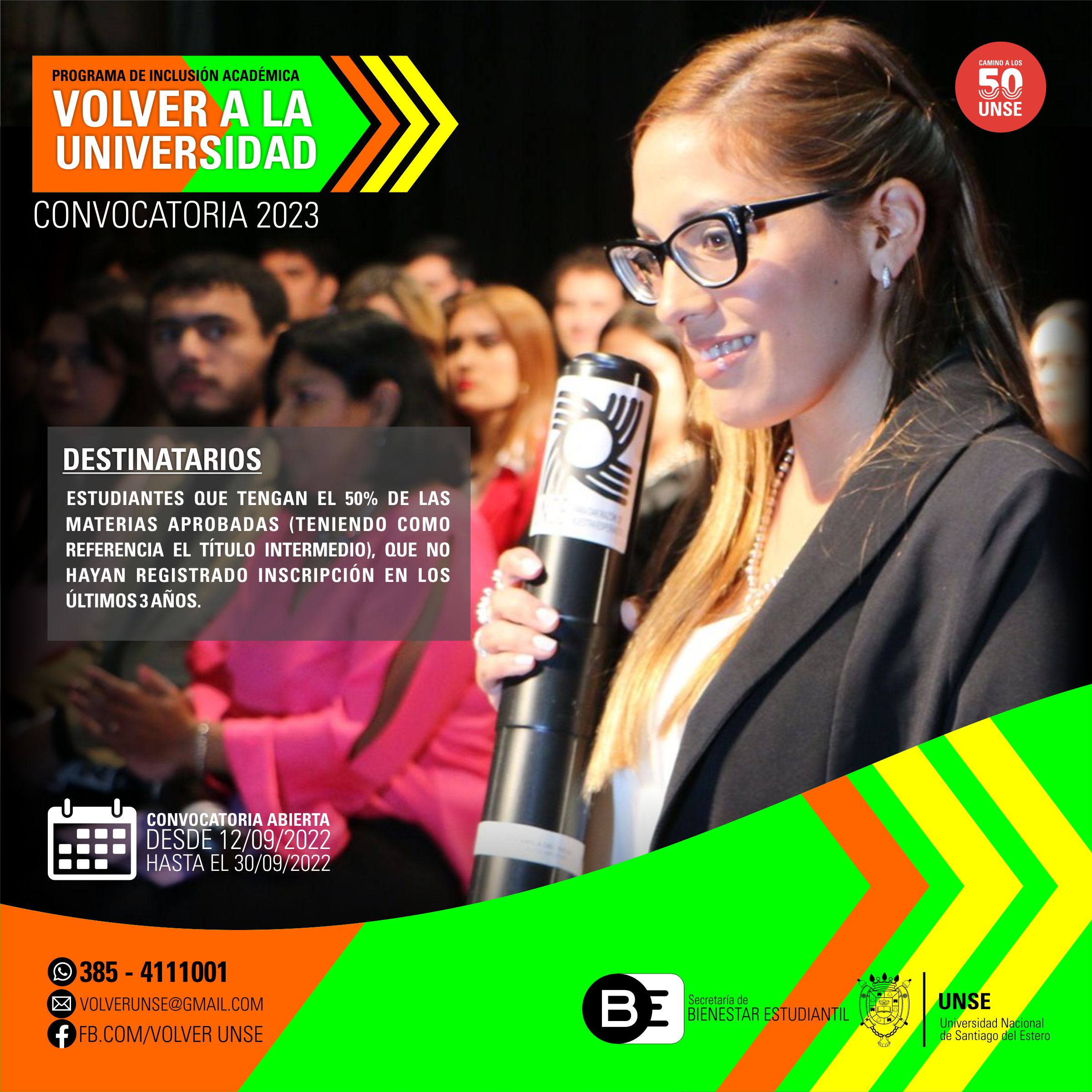 VOLVER A LA UNIVERSIDAD - Bienestar Estudiantil - UNSE